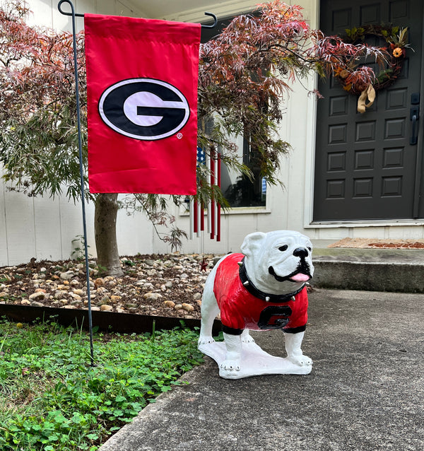 Georgia Bulldogs Standing Mascot Boom Stone Statue - College Bronze