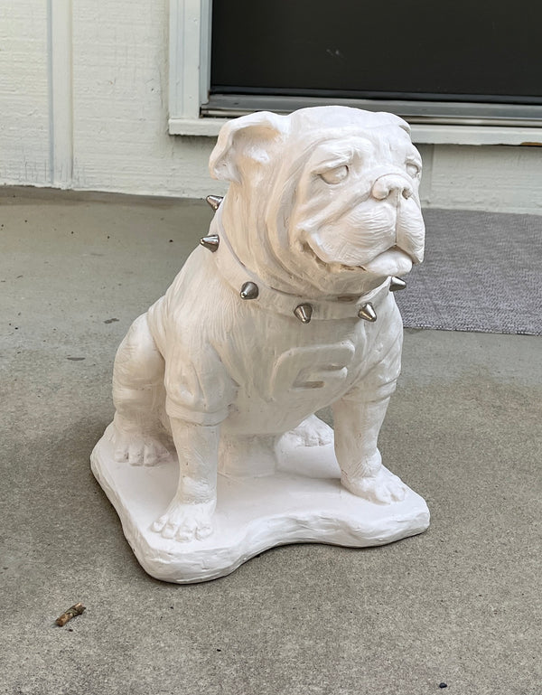 Georgia Bulldogs UGA Mascot White Stone Statue - Natural - College Bronze