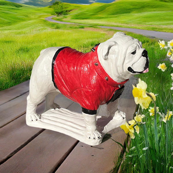 Georgia Bulldogs Standing Mascot Boom Stone Statue - College Bronze