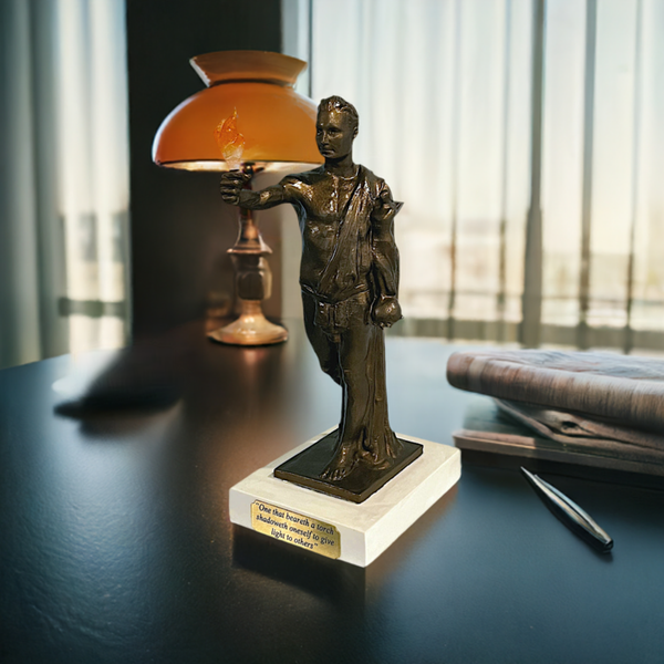 University of Tennessee Volunteers Torchbearer Stone Sculpture, Bronze ...